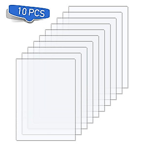 DisplayBug Plexiglass Sheets Pack of 10 Durable PET Panels for Poster & Picture Frames, Arts & Crafts Plastic Sheeting Protective Sheet Barrier Made in USA (10, 5X7)