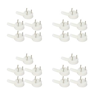 Auniwaig Hardwall Hangers Plastic Invisible Traceless Nails Hooks ​Wall Mount Non-Mark Hanging Hooks for Cinder Block Pictures Photo Frame Hanging, 25mm, 20PCS