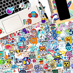 300 PCS Science Stickers, Teacher Stickers for Kids, Physics Math Experiment Waterproof Stickers for Water Bottles Laptop Skateboard Notebook