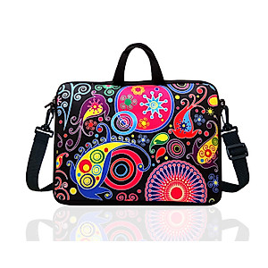 14-Inch Laptop Shoulder Bag Sleeve Case With Handle For 13" 13.3" 14" 14.1" Netbook/Macbook Air Pro (Classic Colourful)
