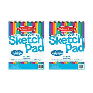 Melissa & Doug Sketch Pad (9 x 12 Inches) - 50 Sheets, 2-Pack - FSC Certified