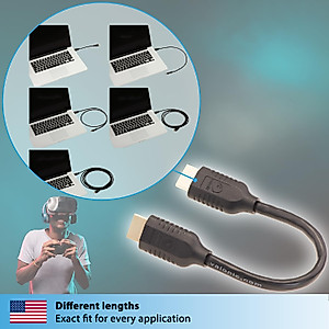 valonic Short HDMI Cable - 0.6 ft, 4k, high Speed, Ultra HD, ethernet - Compatible with Nintendo, PS5, TV, PS4, Xbox, Black, Small, Thin