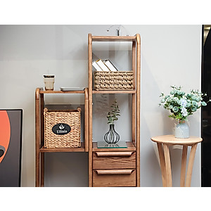 Ellinia Wicker Storage Basket, Water Hyacinth Storage Cube for Shelves, Large Woven Laundry Organizer, Hand Woven Storage Bins, 11 x 11 x 11.8 Inch, 4 - Pack