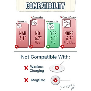 Smartish iPhone 14 Pro Wallet Case - Wallet Slayer Vol. 2 [Slim + Protective] Credit Card Holder with Kickstand - Black Tie Affair