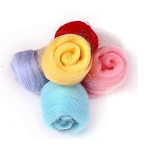 MOMODA BAODLON 50 Colors Fibre Wool Yarn Roving for Needle Felting Hand Spinning DIY Craft Materials