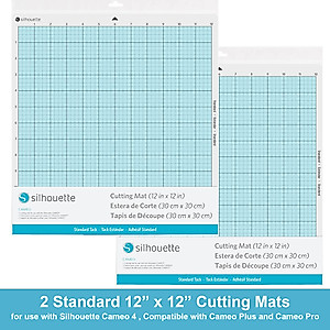 Silhouette Cameo 4 Autoblade and Standard Mat Doubles Pack Includes (2) 12 inch Standard Mat, (2) AutoBlade for use with the Cameo 4 and 50 Designs