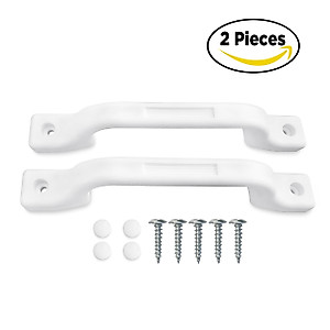 Camp'N RV Grab Handle - White Sturdy 2-Pack Plastic Handles with Mounting Hardware, Ideal RV Handrail for Campers, Adults, and Elderly Safety