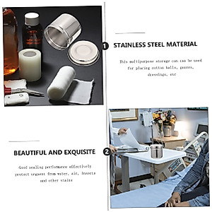 Beatifufu Stainless Steel Dressing Storage Bottle with Lid Practical Unguent and Gauze Holder for Hospital Home and Kitchen Organization