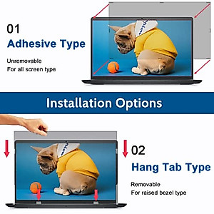 IPROKKO Laptop Privacy Screen 17 Inch for HP Dell Acer Asus Lenovo Thinkpad Envy XPS, 16:10 Aspect Removable 17in Anti Blue Light Glare Privacy Filter Shield, Anti Spy Computer Monitor Security Protector