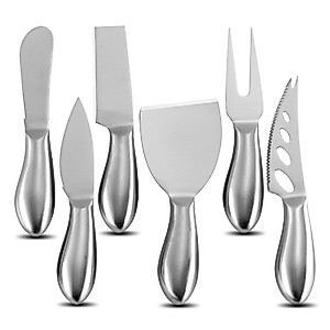 VANRA 4-Piece Cheese Knife Set Mini Stainless Steel Cheese Spreader knives with Butter Fork for Charcuterie Boards and Cheese Platters