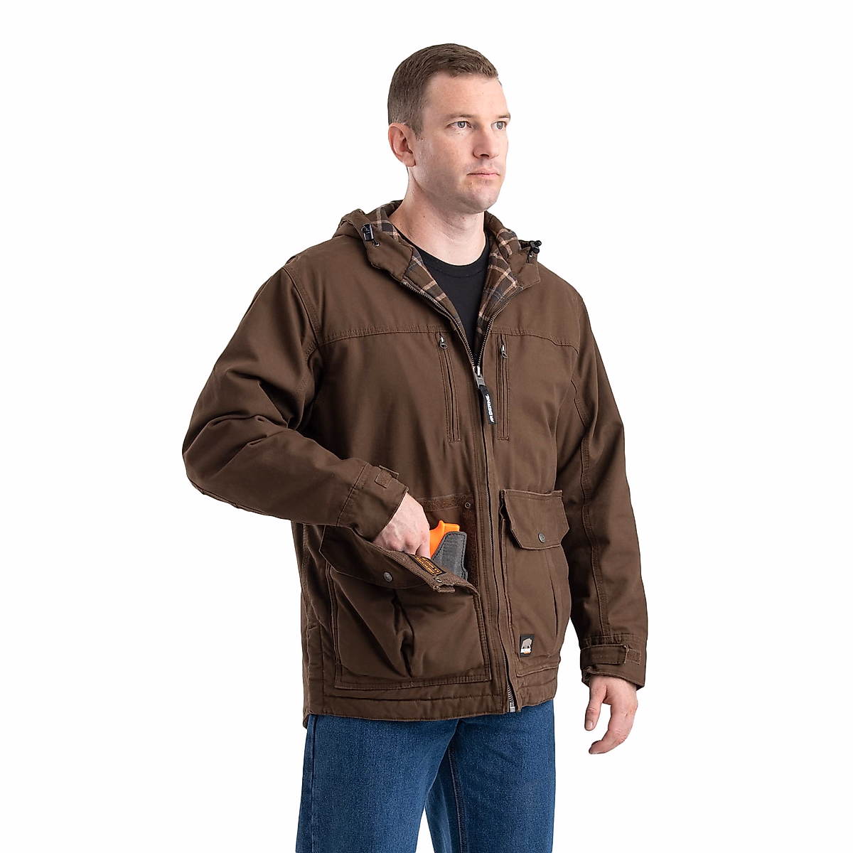 Berne Men's Echo One One Concealed Carry Jacket, Medium Regular, Bark