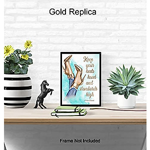 Motivational Quote Wall Art - Glam Wall Decor - Inspirational Gift for Women, Designer Shoes Fan, Couture Fashionista - Luxury Home decoration for Bathroom, Living room, Girl Teens Bedroom