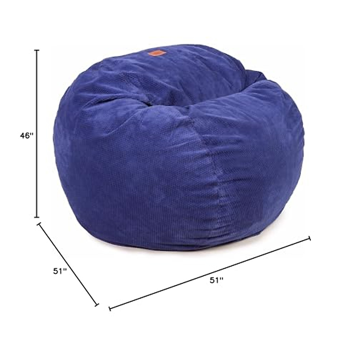 CordaRoy's Chenille Bean Bag Chair, Convertible Chair Folds from Bean Bag to Lounger, As Seen on Shark Tank, Navy - King Size