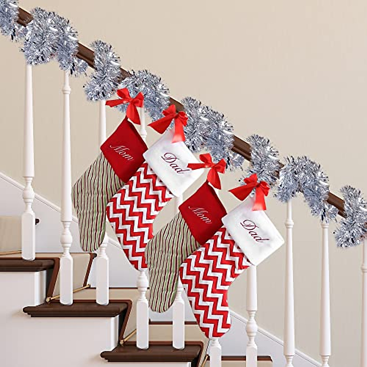 Sggvecsy 49.2Ft Christmas Silver Tinsel Garland Xmas Tree Decorations Christmas Metallic Twist Garland Ceiling Hanging Decorations for New Year Party Birthday Holiday Indoor Outdoor Supplies