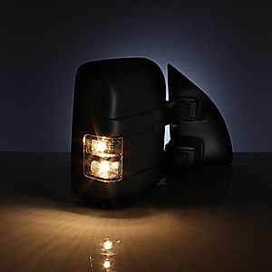 AKKON - For 2008-2016 F250 F350 F450 F550 SuperDuty Smoked Extendable Towing Manual Telescoping Wide Angle Side Mirrors Pair