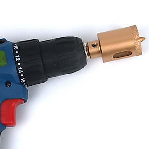 JIECHENG Brazed Diamond 1-1/4 inch Hole Saw with Center Drill Bit for Ceramic,Porcelain,Tile,Glass,Granite Quartz,Marble,Gemstone,Dry Drilling 32mm