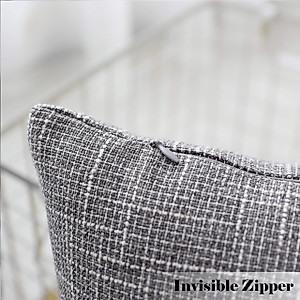 Kevin Textile Decorative Linen Throw Pillow Covers Cushion Case New 2 Tone Star Pillowcase Decorative Cushion Covers for Couch Bed Sofa(26 x 26 Inch,Grey) Set of 2