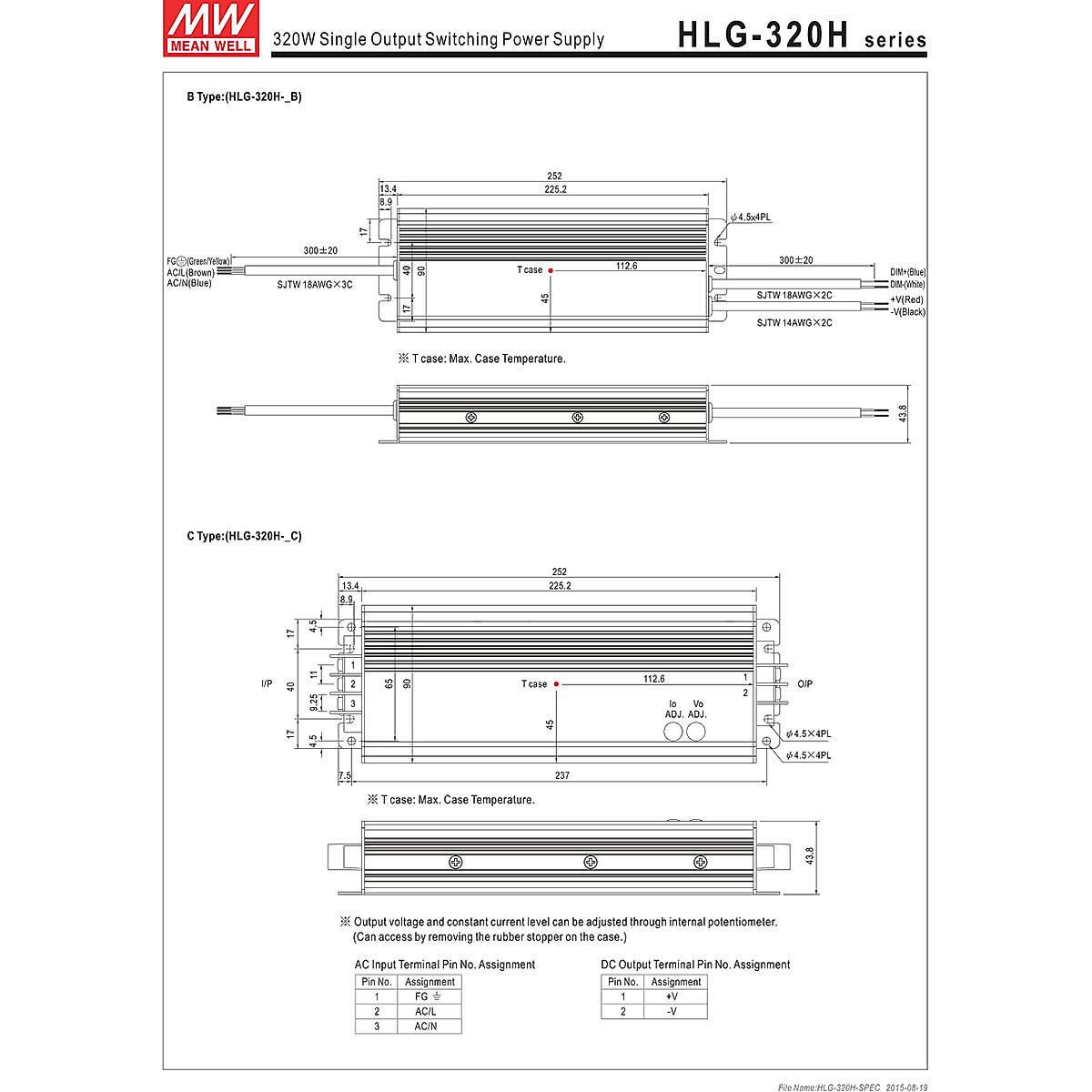 HLG-320H-24A Mean Well LED Power Supply