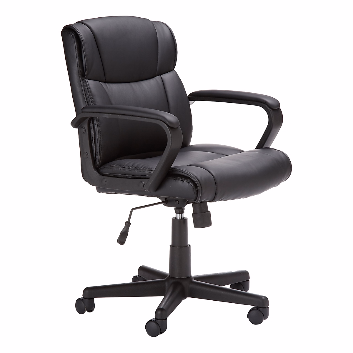Amazon Basics Padded Office Desk Chair with Armrests, Adjustable Height/Tilt, 360-Degree Swivel, 275Lb Capacity - Black