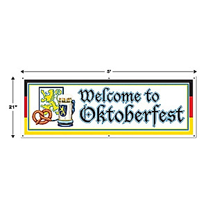 Beistle Welcome to Oktoberfest Sign Banner, 5-Feet by 21-Inch