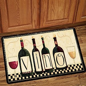 Wine Novelty Anti-Fatigue Kitchen Mat, Cooking & Standing Relief, Memory Foam & Skid-Resistant, 24x36in