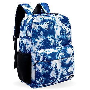 Fenrici Tie Dye Backpack for Boys, Kid's Backpack for Boys, Girls, School Bookbag with Padded Laptop Compartment, Blue, Tie Dye, 17 Inch