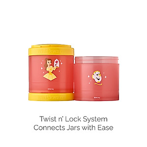 Whiskware Disney Princess Stackable Snack Containers for Kids and Toddlers, 3 Stackable Snack Cups for School and Travel, Mulan and Cri-Kee