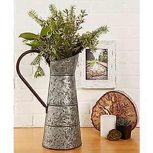 DII Galvanized Metal Decor, Rustic Farmhouse, Pitcher, Silver