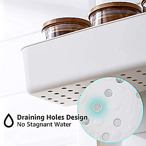 LEVERLOC Shower Caddy Suction Cup Corner Shower ShelfOne Second Installation Shower Basket Wall-Mounted Waterproof Shower Organizer Removable & Reusable