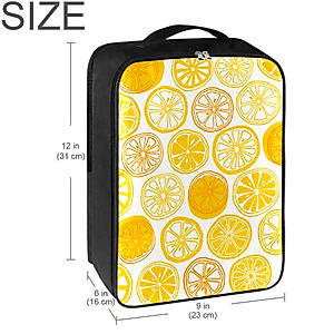 Nanmma Waterproof Shoe Box Bags Pouches Lemon Pattern for Travel Storage Organizer Bag