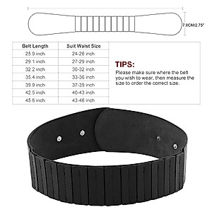 JASGOOD Women's Fashion Vintage Wide Elastic Stretch Waist Belt With Interlock Buckle Halloween Belt