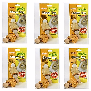 (6 Pack) Marshall Pet Products Peter's Chew Toy for Rabbits and Small Animals, Apple