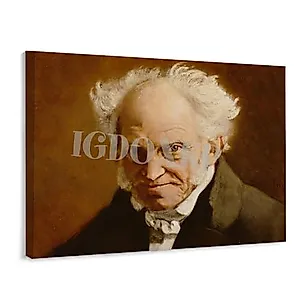 DEVINK Philosopher Arthur Schopenhauer Portrait Art Poster Aesthetic Art Deco Living Room Bedroom Decor Prints Frame-style 20x16inch(50x40cm)