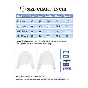 Anna-Kaci Women's Denim Jacket Cropped Raw Hem Casual Button Down Jean Jacket with Pockets, White, Large