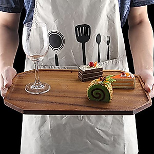 2 Pcs Large Wooden Platters Serving Trays Acacia Wood Charcuterie Platter for Food Tray Cheese Serving Board Rectangular Plates Platters Meat Charcuterie Boards Decorative Plates Fruit Tray