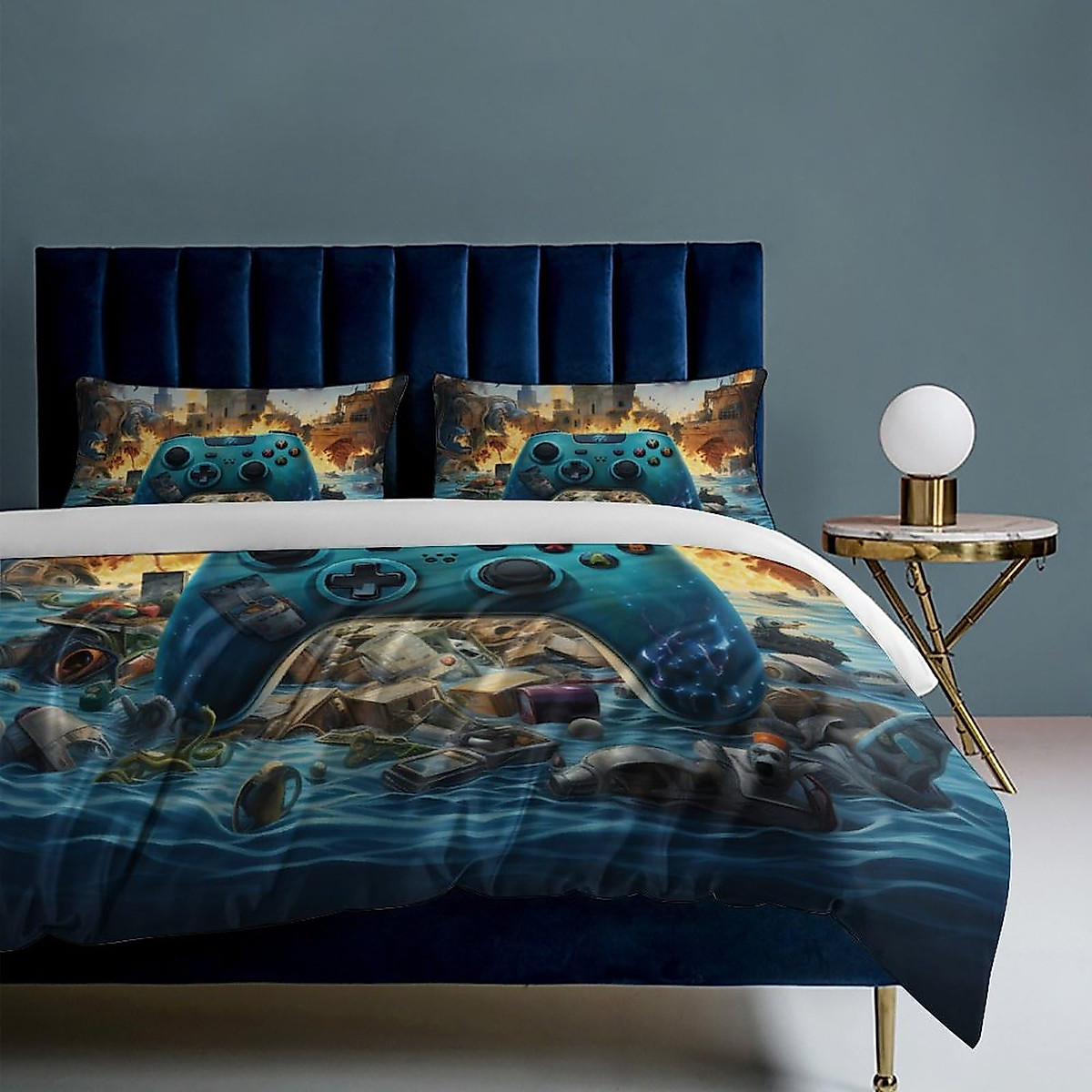 OPYINVZXX Music Duvet Cover Set Full Size, Bedding Set 3 PCS, Soft Microfiber Patterned Comforter Cover with Zipper, 1 Duvet Cover and 2 Pillowcase Twin, White