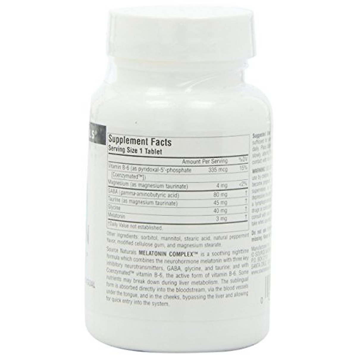 Source Naturals Sleep Science Melatonin Complex with GABA 3 mg Peppermint Flavored - 100 Lozenges