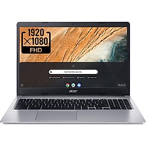 Acer Chromebook 315 Laptop Computer/ 15.6" Screen for Business Student/Intel Celeron N4000 up to 2.6GHz/ 4GB DDR4/ 32GB eMMC/AC WiFi/Work from Home/Silver/Chrome OS (Renewed)
