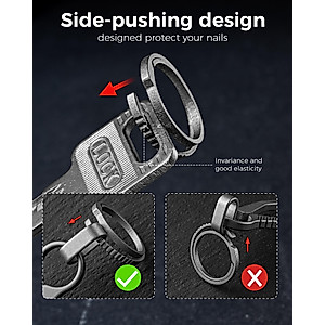 FEGVE Titanium Mini Key Chain Rings Small Quick Release Connecting Keychain for Home Keys Organization (Black-2*Mini Links+3 * 0.86 in Ti Keyrings)