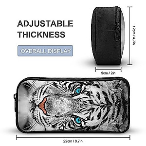 DTCCET White Tiger Backpack, Stylish Shoulders Backpack Classic Tiger Daypack with Multiple Pockets, Lightweight Laptop Bag (White Tiger)