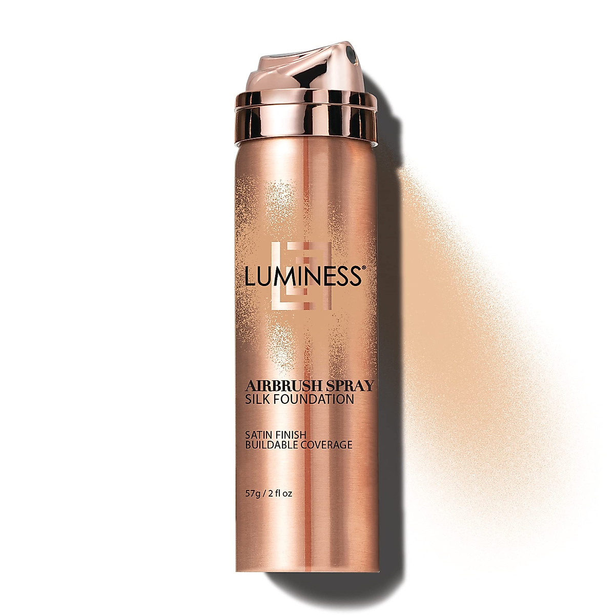 LUMINESS Silk Airbrush Spray Foundation - Full Coverage Foundation - Formula Hydrates & Moisturizes with Hyaluronic Acid, Aloe Vera & Hydrolyzed Silk (Shade - Light Medium)