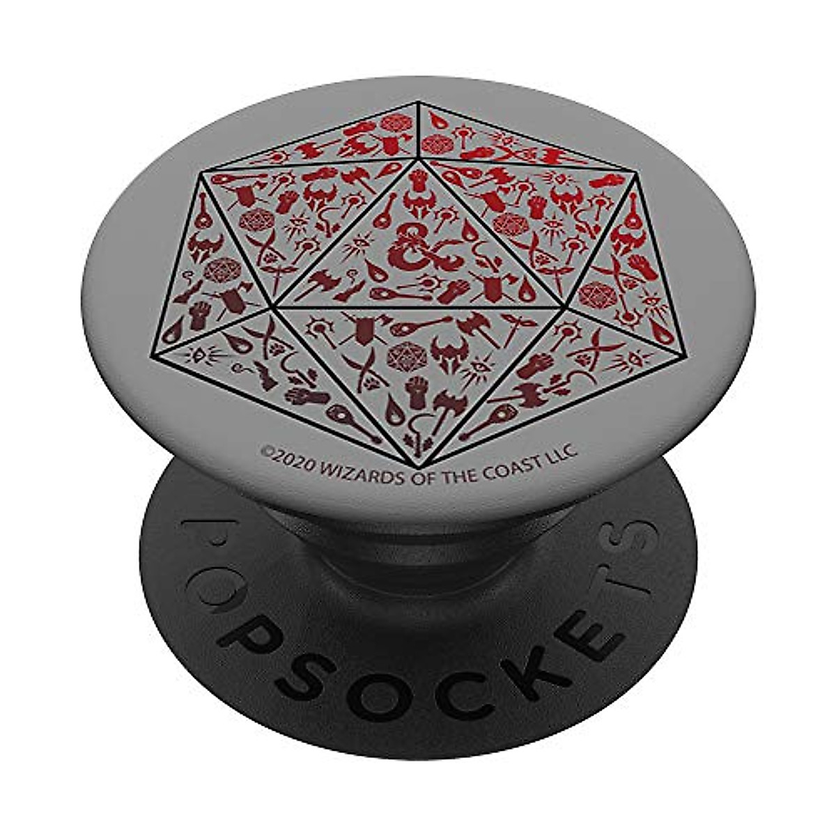 Dungeons And Dragons D20 Icon Fill PopSockets PopGrip: Swappable Grip for Phones & Tablets