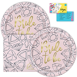 Lobyn Party Plates and Napkins Bachelorette Party Pink Bride to Be Design Plates and Napkins 16 Lunch Plates and Napkins Party Supplies Includes (16) 9 Inch Plates (16) 6.5 in Folded Lunch