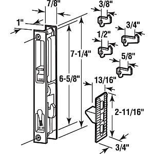 Prime-Line C 1033 Diecast Keyed Patio Sliding Door Handle Set for 1 In. to 1-1/8 In. Thick Sliding Glass Doors, Black (Single Pack)