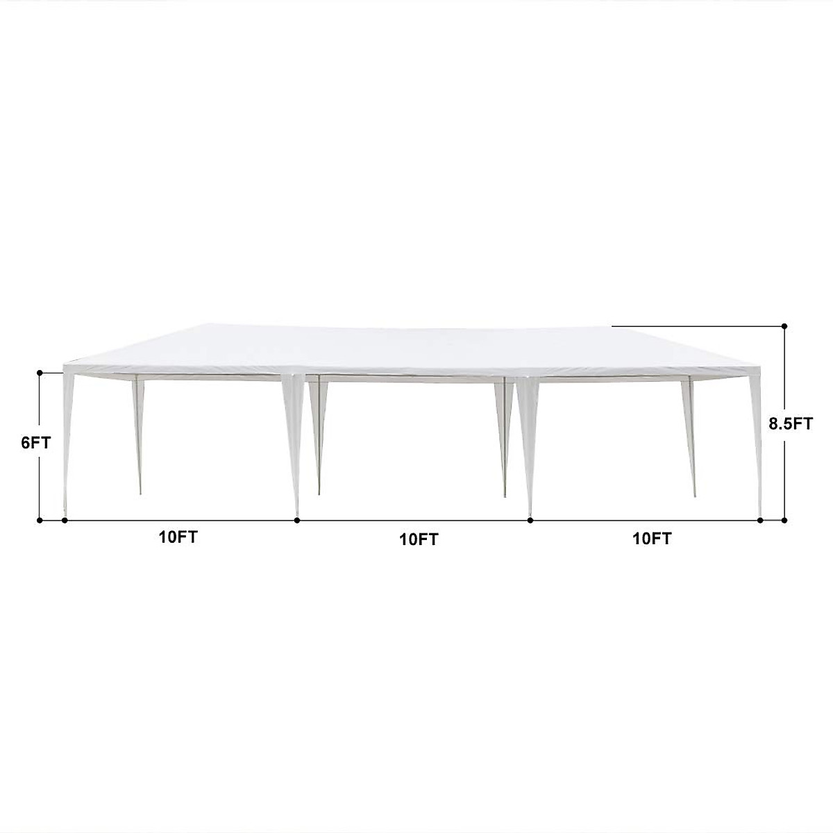 Party Tent 10x30 Heavy Duty Canopy Tent with Removable Sidewalls Outdoor Wedding Tent (7 Sides)