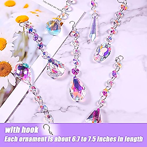 Sun Catchers with Crystals, 8 Pcs Hanging Crystals Suncatchers for Windows, Sun Catchers Indoor Window Prism Suncatcher Chandelier Ornament Home Garden Christmas Decoration