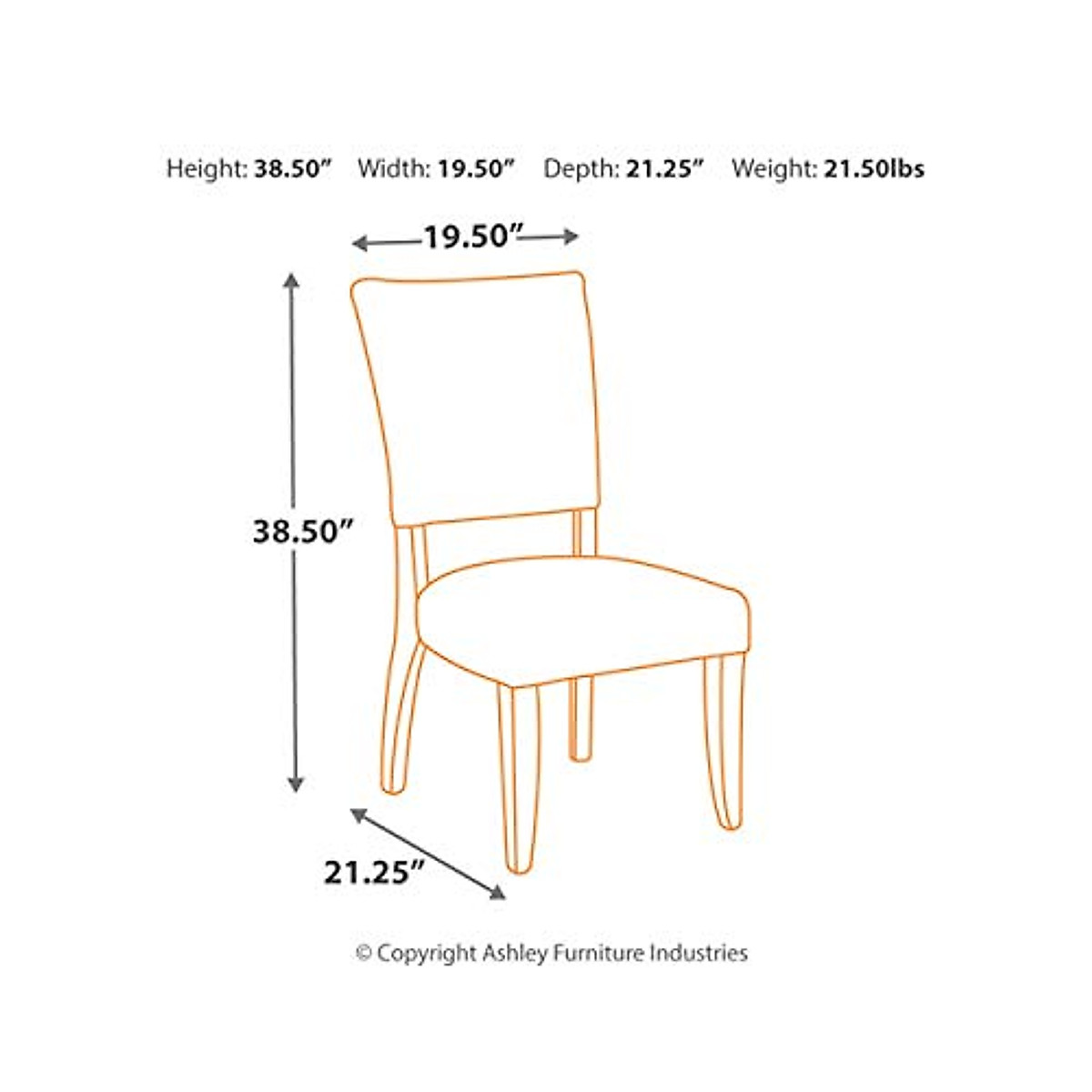 Signature Design by Ashley Sommerford Urban Farmhouse Faux Leather Upholstered Dining Chair, 2 Count, Dark Brown