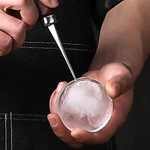 Ice Pick - 17cm / 7" Stainless Steel Ice Chipper with Wood Handle, Japanese Style Ice Crusher ideal for Bars, Bartender. Best Carving Tool (7 inch)