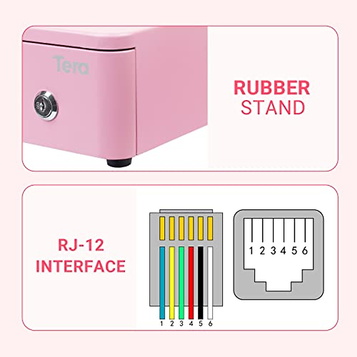 Tera 13" Auto Open Cash Register Drawer Heavy Duty with Micro Switch Fully Removable Insert Tray 5 Keys 4 Bill 6 Coin Media Slot 12V RJ12 Key-Lock (Round Corner) for POS System Small Business 330R