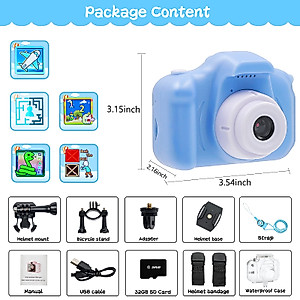 Kids Camera Waterproof Underwater Camera for 3-12 Year Old Boys Girls 2 Inch IPS Screen 1080P HD Digital Kids Video Camera Indoor Outdoor Action Cameras Best Christmas Birthday Gifts